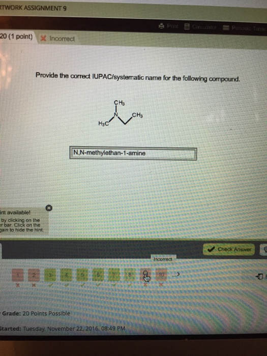Solved Provide the current IUPAC/systematic name for the | Chegg.com