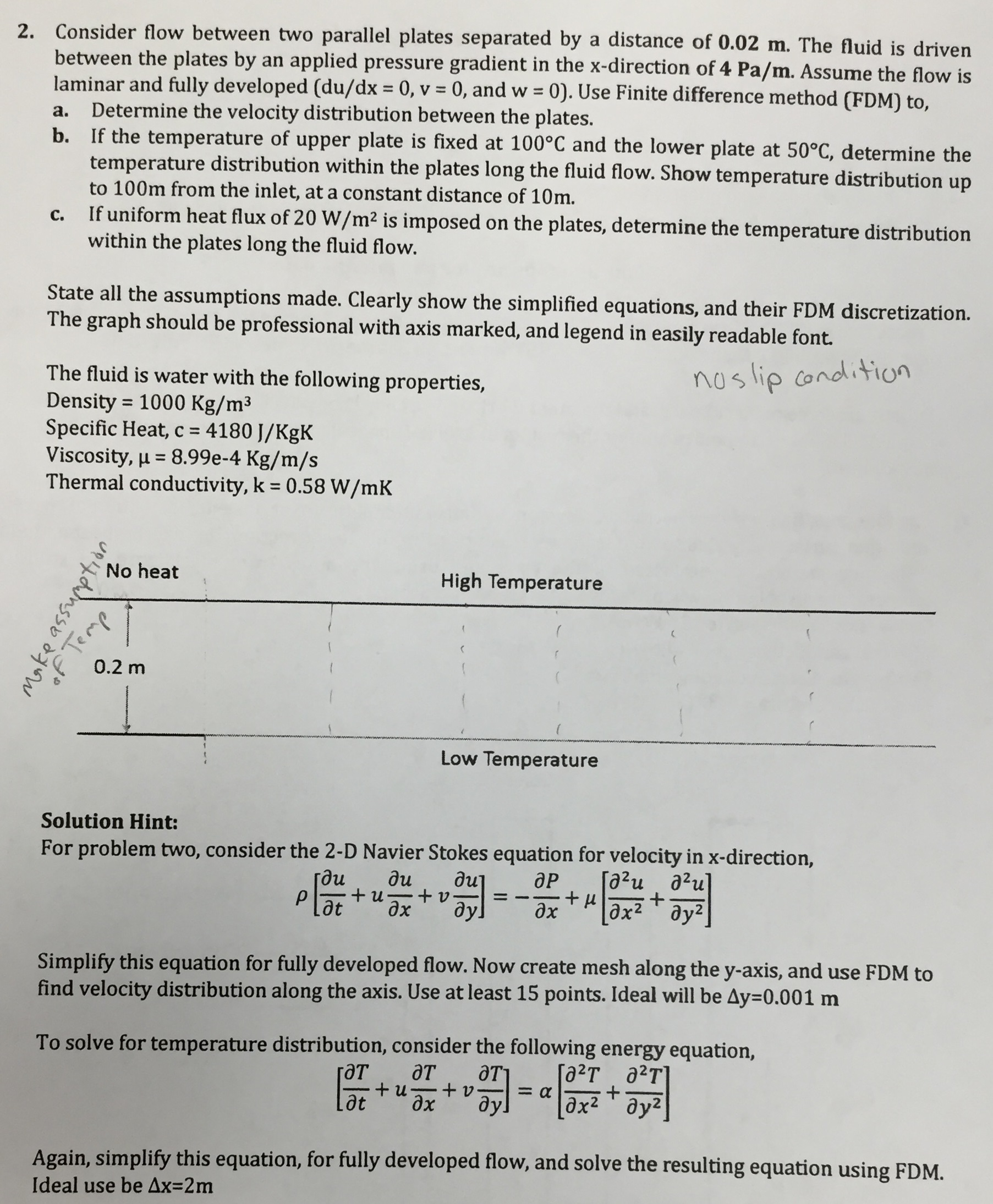 Consider flow between two parallel plates seperated | Chegg.com