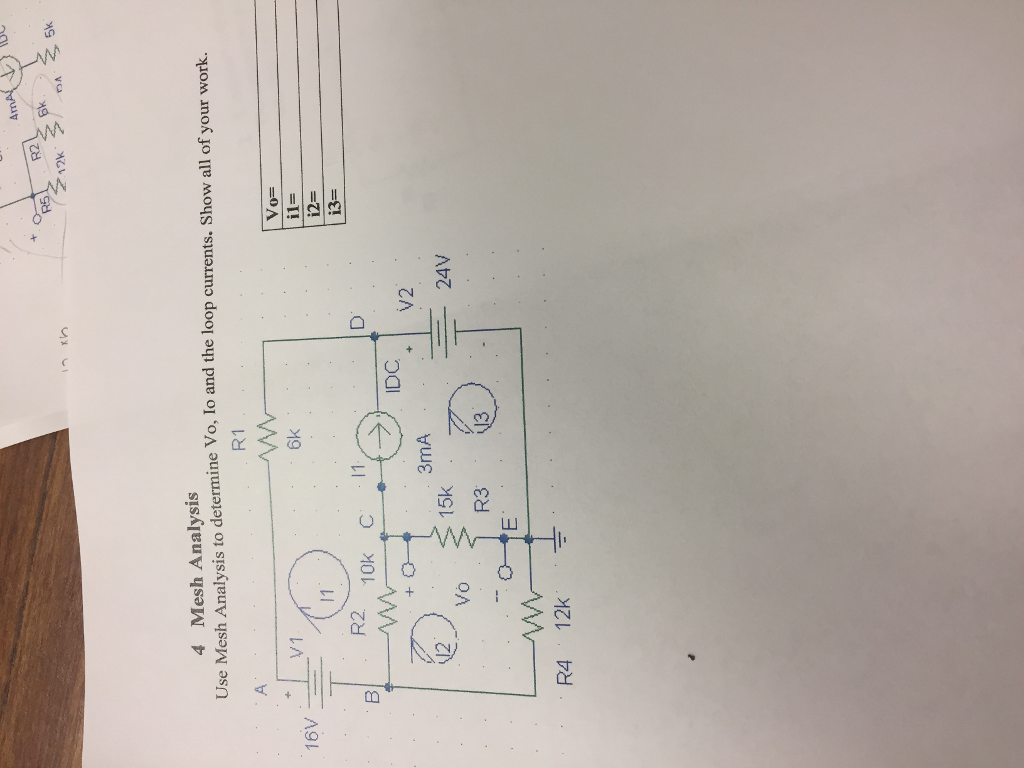 Solved R2. 12k 門Λ 4 Mesh Analysis Use Mesh Analysis to | Chegg.com