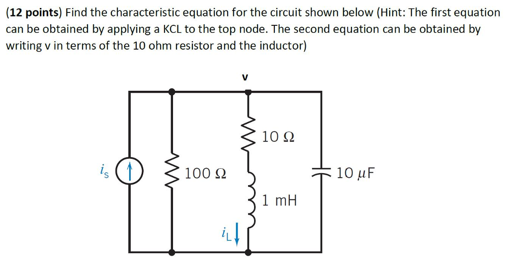 Solved (12 points) Find the characteristic equation for the | Chegg.com