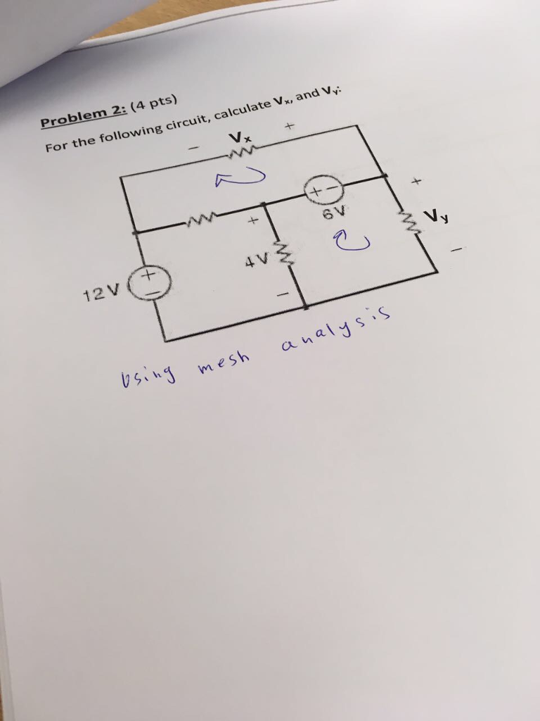 Solved For the following circuit, calculate V_X, and V_Y: | Chegg.com