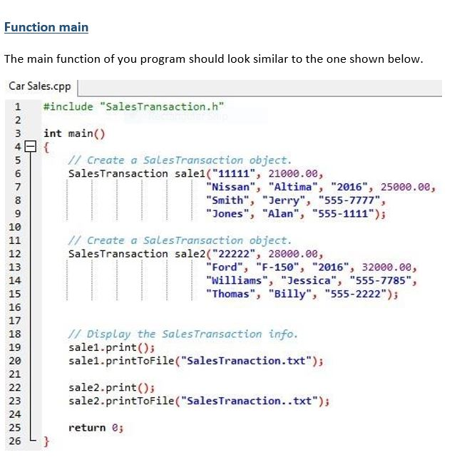 Solved Write A Class Named Salestransaction That Has The 