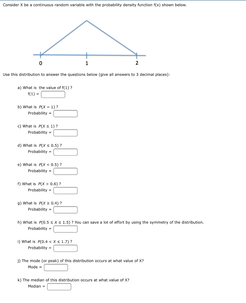 Solved Consider X Be A Continuous Random Variable With The 