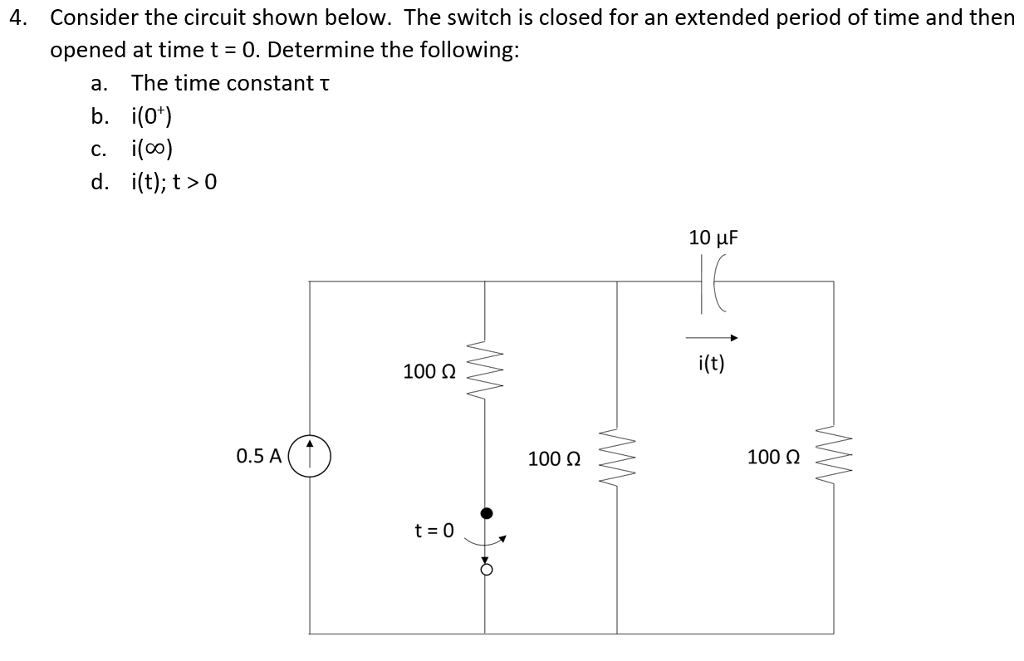 Solved Consider the circuit shown below. The switch is | Chegg.com