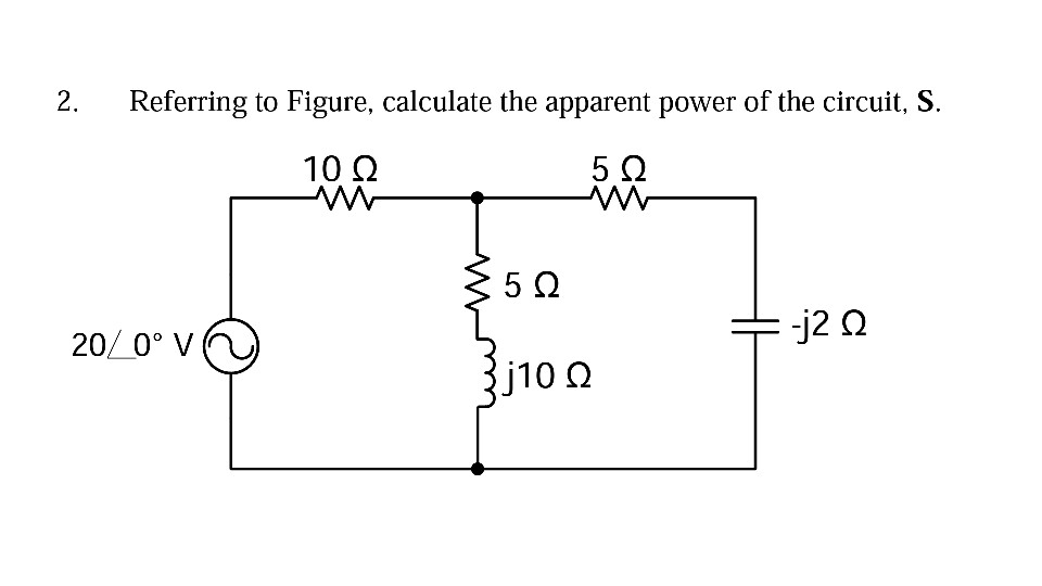 Solved 2. Referring to Figure, calculate the apparent power | Chegg.com