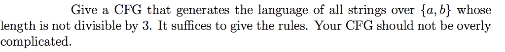 Solved Give A Cfg That Generates The Language Of All Strings