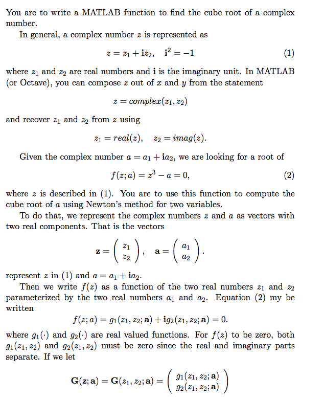 You are to write a MATLAB function to find the cube | Chegg.com