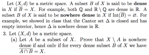 Solved HELPFUL DEFINITION: Let (X,d) be a metric space. A | Chegg.com