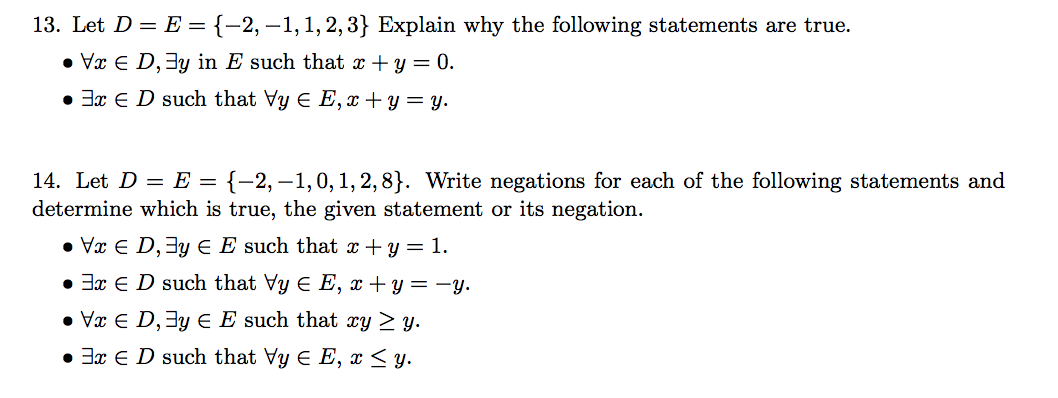 Solved Let D = E = {-2, -1, 1, 2, 3} Explain why the | Chegg.com