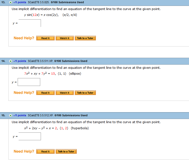 Solved 13. -11 points SCalcET8 3.5.025. 0/100 Submissions | Chegg.com Solved 13. -11 points SCalcET8 3.5.025. 0/100 Submissions | Chegg.com