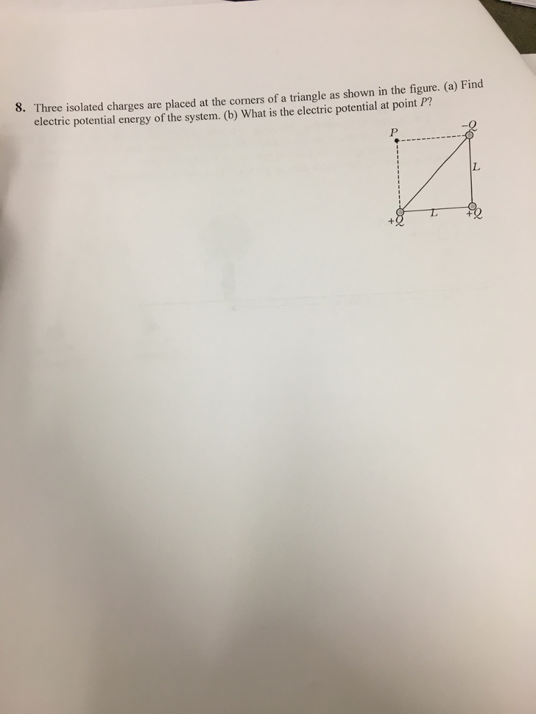 Solved There isolated charges are placed at the corners of a | Chegg.com