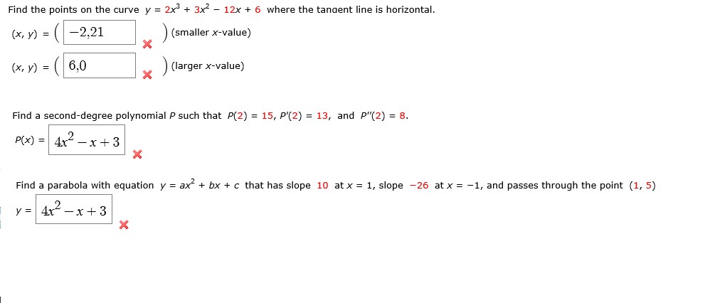 Solved Find the points on the curve y = 2x3 + 3x2-12x + 6 | Chegg.com