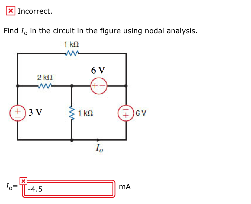 Solved Incorrect. Find Io in the circuit in the figure using | Chegg.com