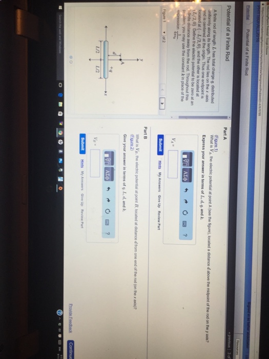 Solved A finite rod of length L has total charge q, | Chegg.com