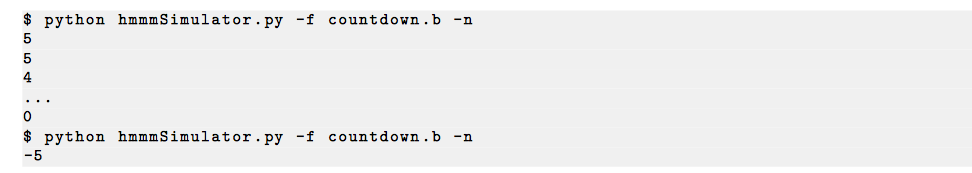 Solved Write an HMMM program countdown.hmmm that takes an | Chegg.com