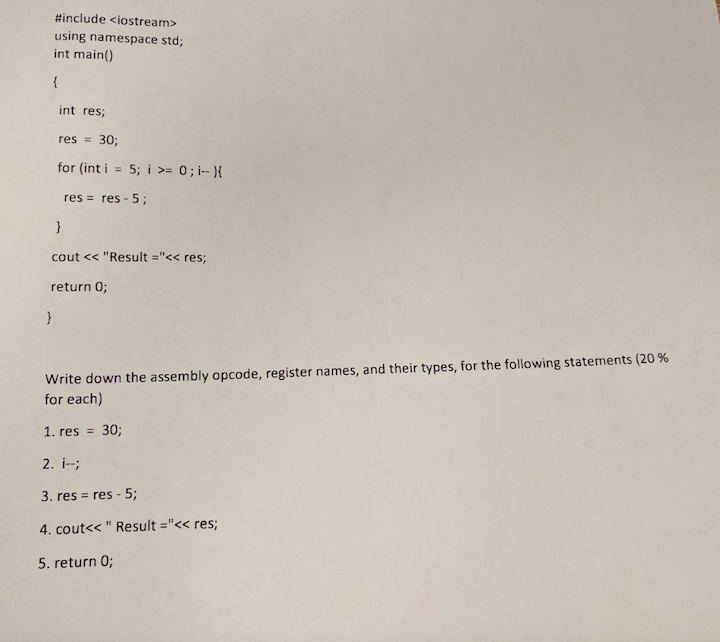 Solved #include using namespace std; int main) int res; res | Chegg.com