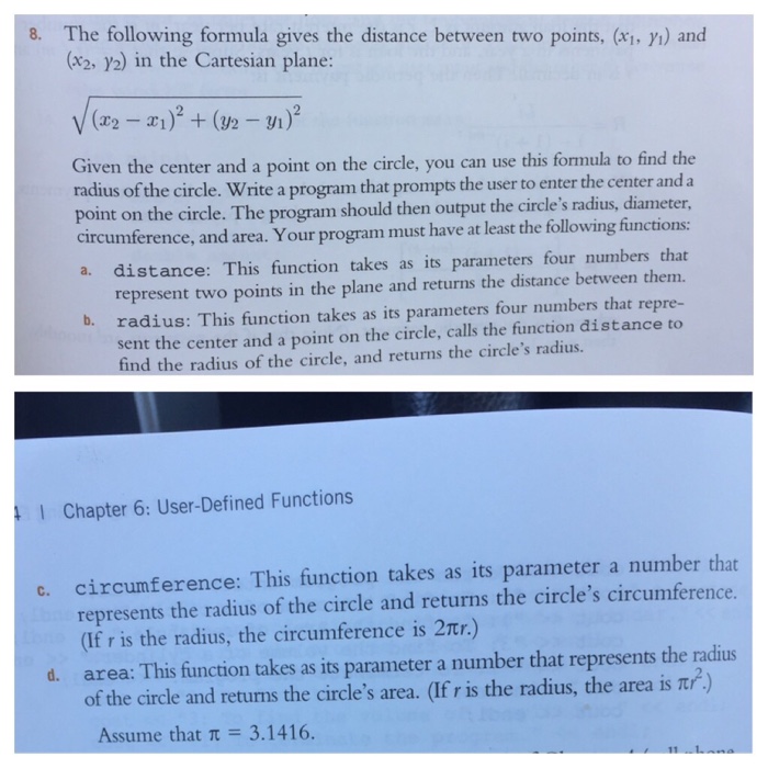 Solved The following formula gives the distance between two | Chegg.com