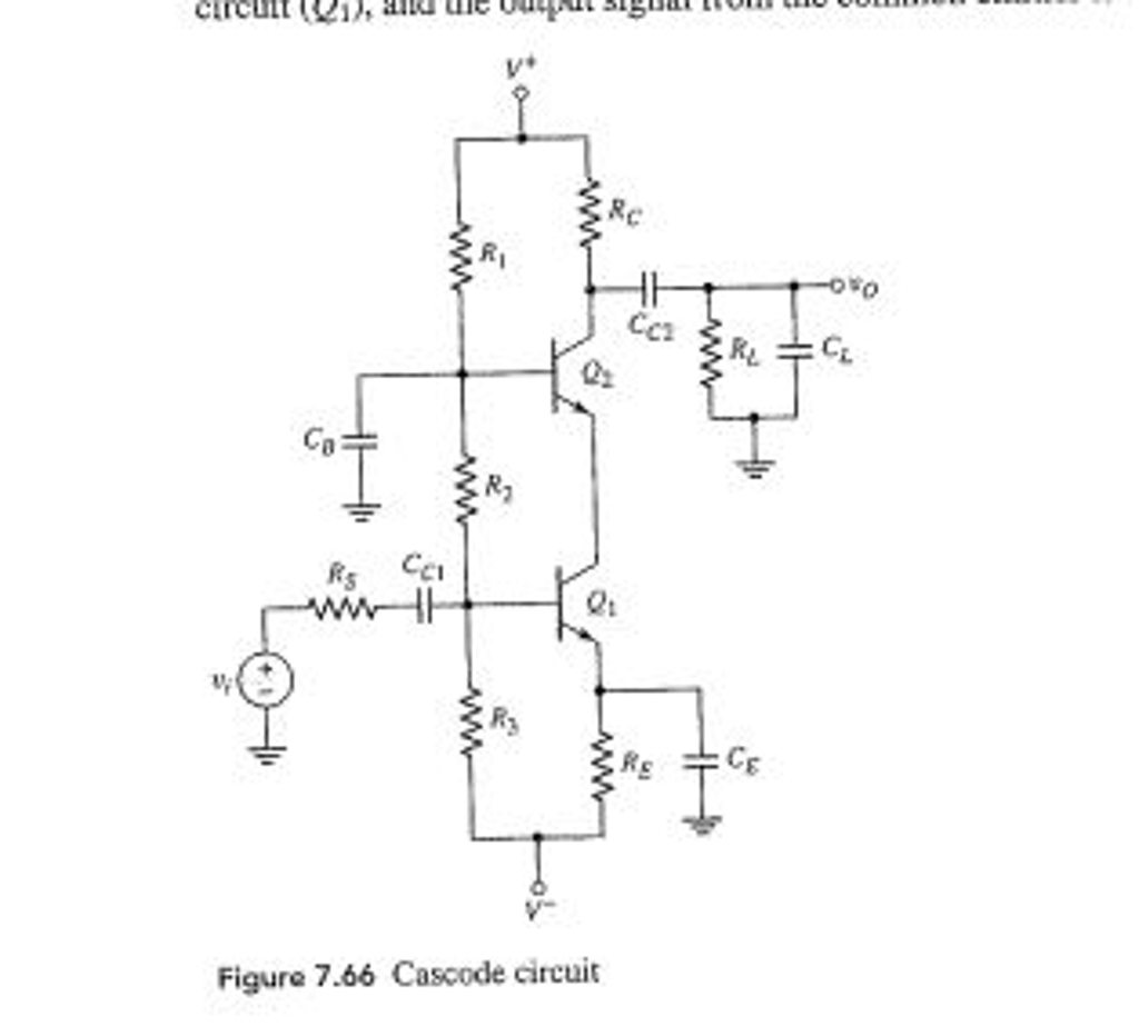 Solved #7.63 For the cascode circuit in Figure 7.66 in the | Chegg.com