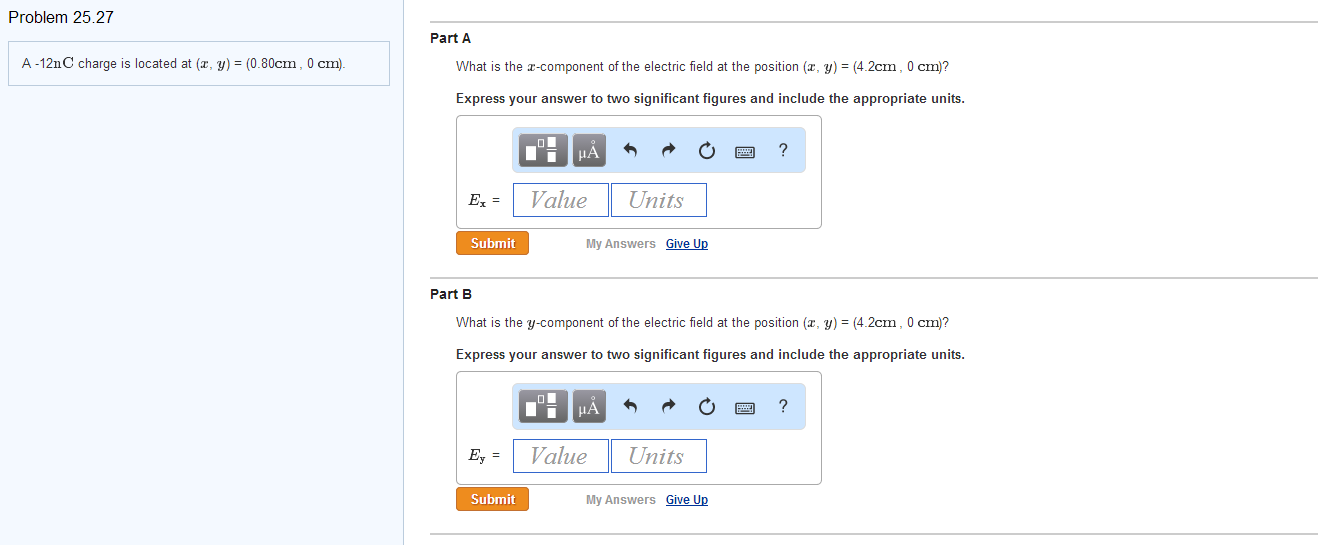Solved A -12nC charge is located at (x, y) = (0.80cm , 0 | Chegg.com