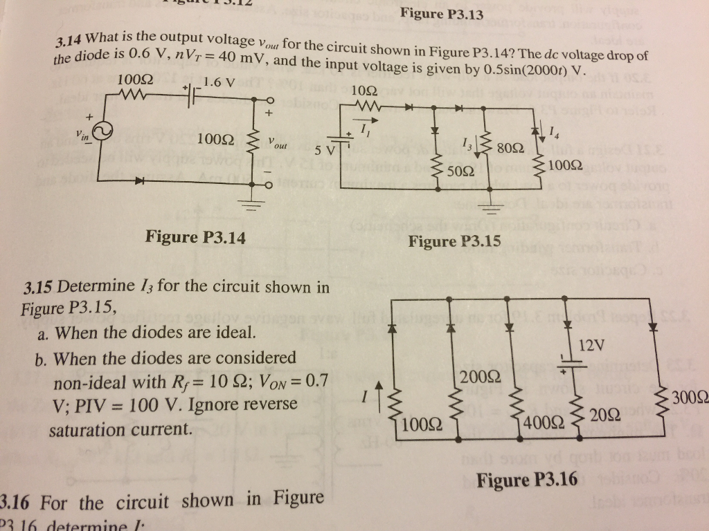 Solved Figure P3.13 14 What is the output voltage vout for | Chegg.com