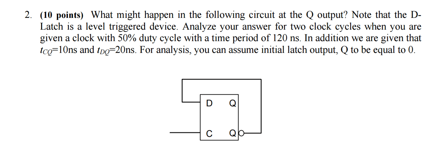 Solved What will happen at the Q output for the circuit? It | Chegg.com