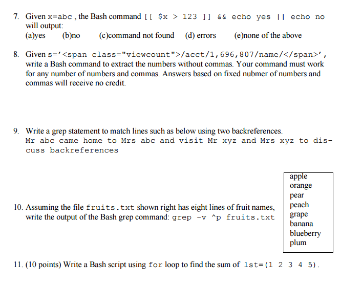 Solved Questions 1-10: 5 points each 1. Write the output | Chegg.com