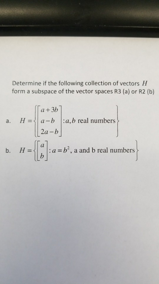 Solved Determine if the following collection of vectors H | Chegg.com