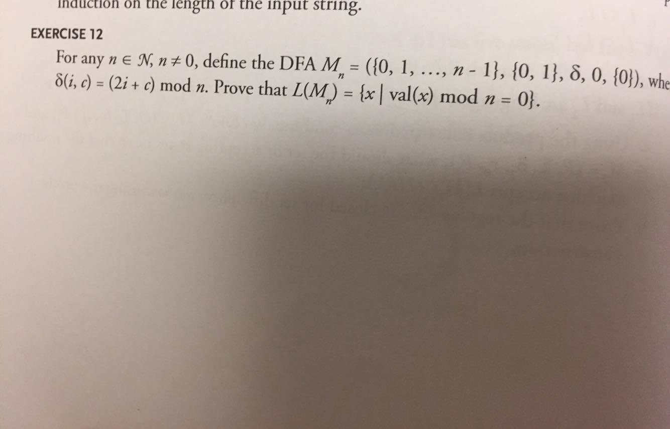 Solved For any n N, n notequalto 0, define the DFA M_n = | Chegg.com