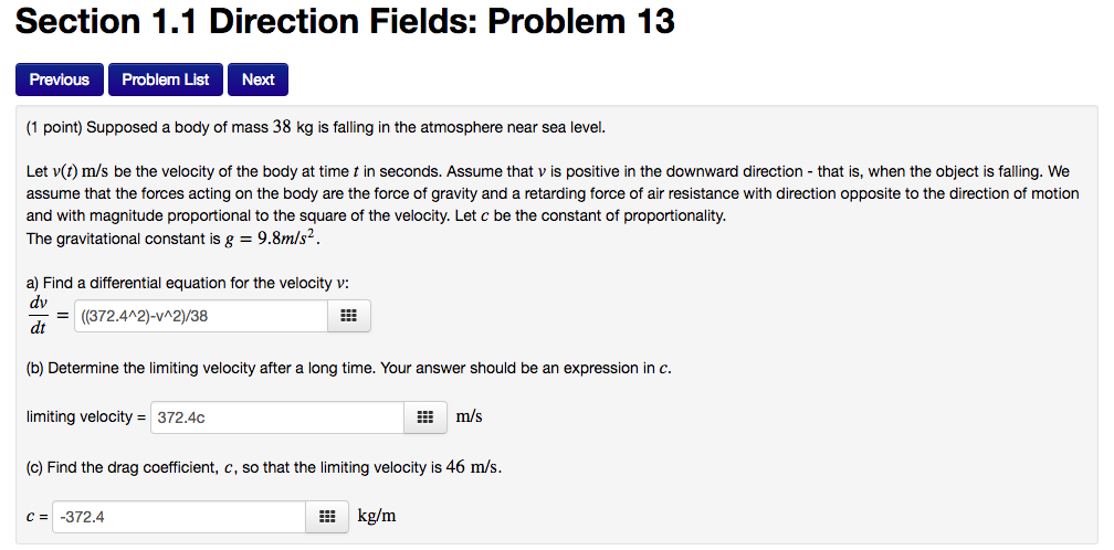 Solved Section 1 1 Direction Fields Problem 13 Previous