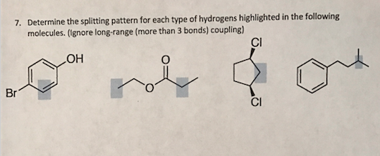 Solved Determine the splitting pattern for each type of | Chegg.com