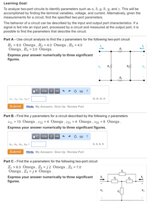 Solved Learning Goal To analyze two-port circuits to | Chegg.com
