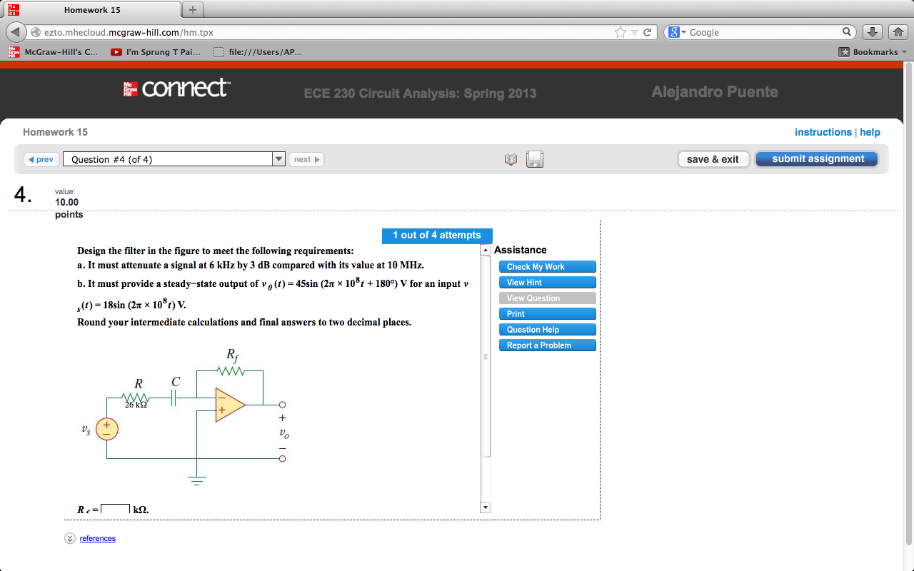 Solved Find Rf, and C... | Chegg.com