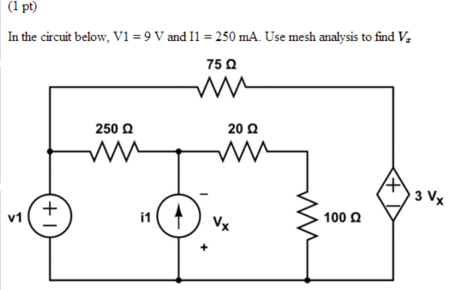 Solved Use mesh analysis to find ix in the circuit given. | Chegg.com