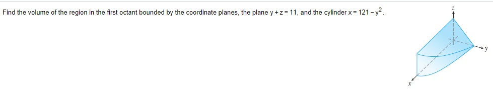 Solved Find the volume of the region in the first octant | Chegg.com