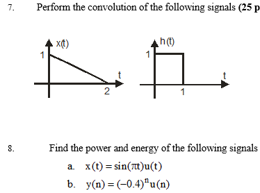 Solved Perform the convolution of the following signals | Chegg.com
