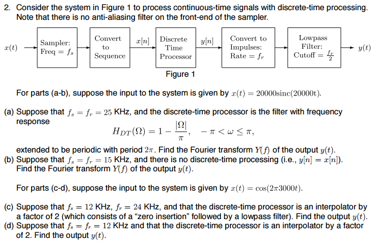 Consider the system in Figure 1 to process | Chegg.com
