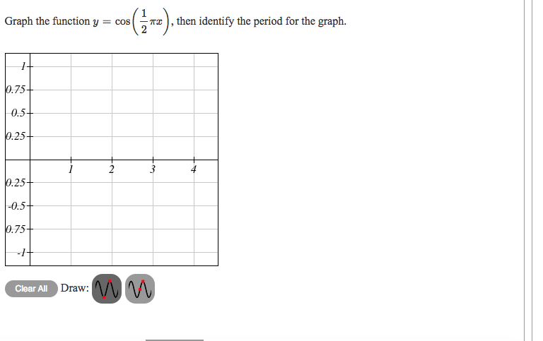 Solved Graph the function y = cos (1/2 pi x), then identify | Chegg.com