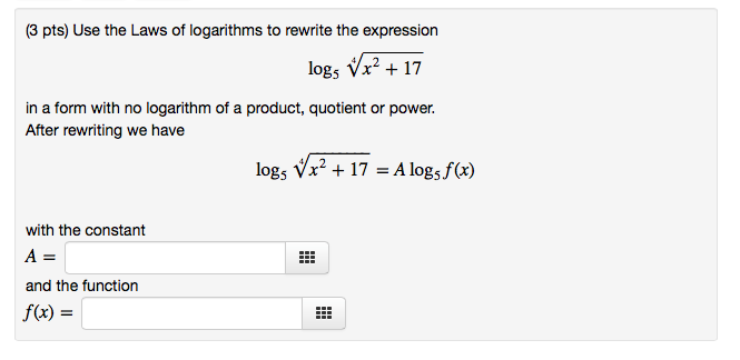 Solved Use the Laws of logarithms to rewrite the expression | Chegg.com