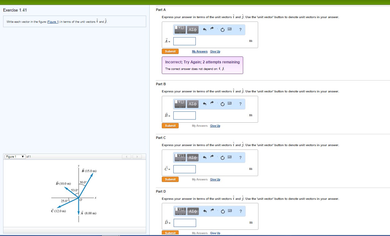 Solved Exercise 1.41 Write each vector in the figure Eiaure | Chegg.com