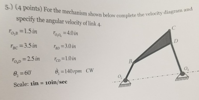 Solved 5-) (4 points) For the mechanism shown below complete | Chegg.com