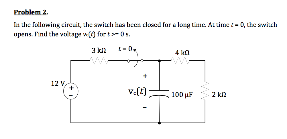 Solved In the following circuit, the switch has been closed | Chegg.com
