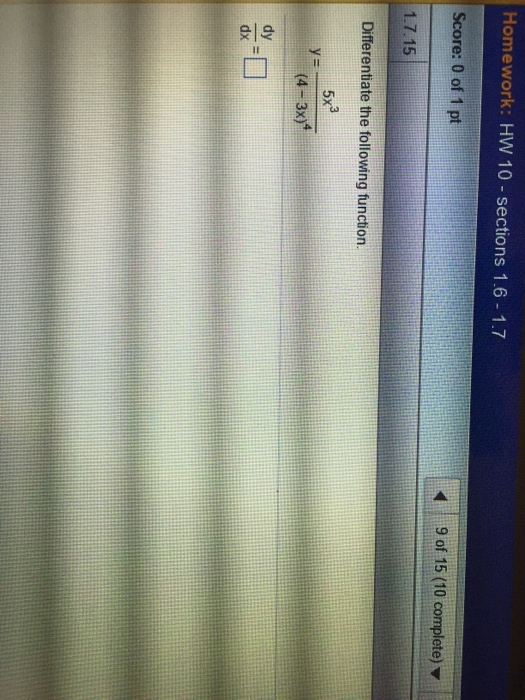 Solved Differentiate the following function y = 5x^3/(4 - | Chegg.com Solved Differentiate the following function y = 5x^3/(4 - | Chegg.com