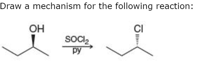 Solved Draw a mechanism for the following reaction: OH Cl | Chegg.com