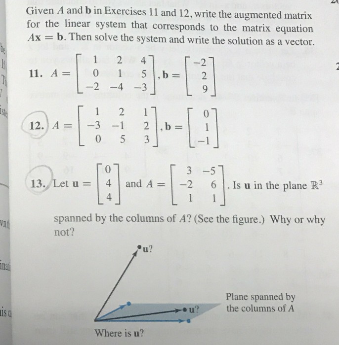 Solved Given A and b in Exercises 11 and 12, write the | Chegg.com
