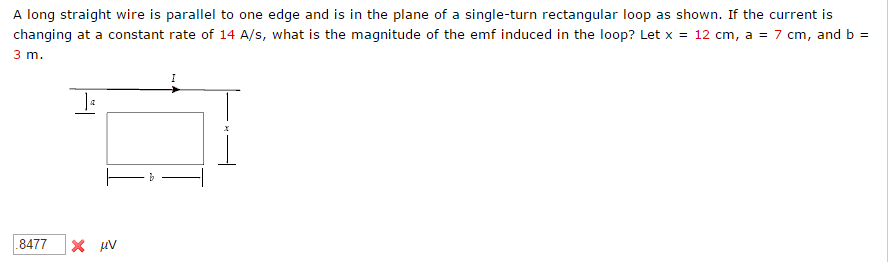 Solved A Long Straight Wire Is Parallel To One Edge And Is 