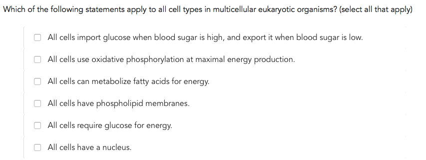 Solved Which of the following statements apply to all cell | Chegg.com