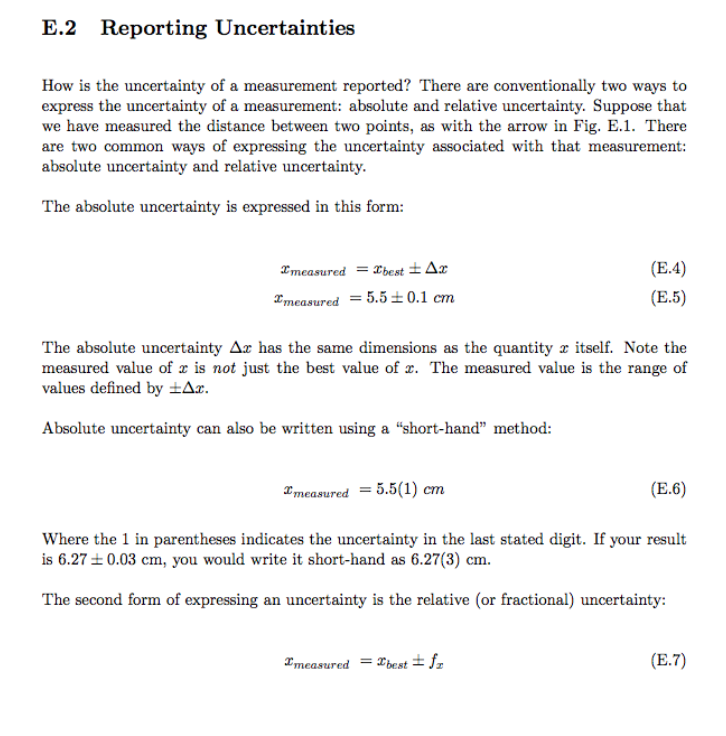 Solved 3. (Uncertainties - 3 pts) From Appendix E on | Chegg.com