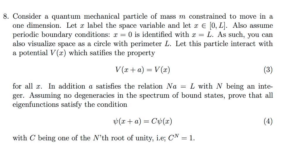 Solved Consider a quantum mechanical particle of mass m | Chegg.com