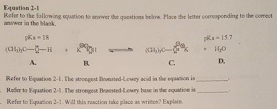 Solved Refer to the following equation to answer the | Chegg.com