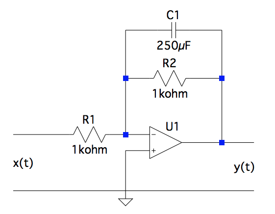 Solved C1 250μF R2 1 kohm R1 1 kohm x(t) y(t) | Chegg.com